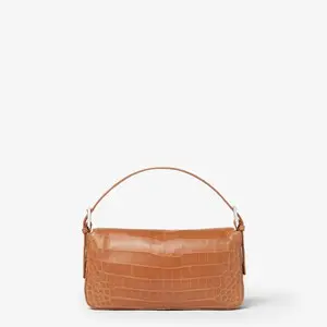 Fendi Baguette® 26424 Camel-color Brushed Crocodile Leather Bag